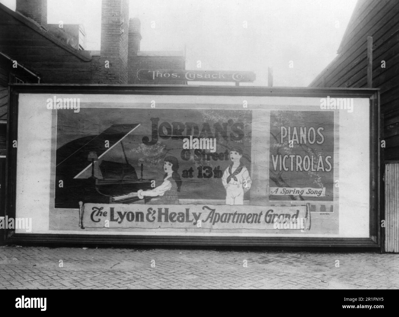 Billboard ad for the Jordan Piano Company, Washington, D.C. ca. 1920 ...
