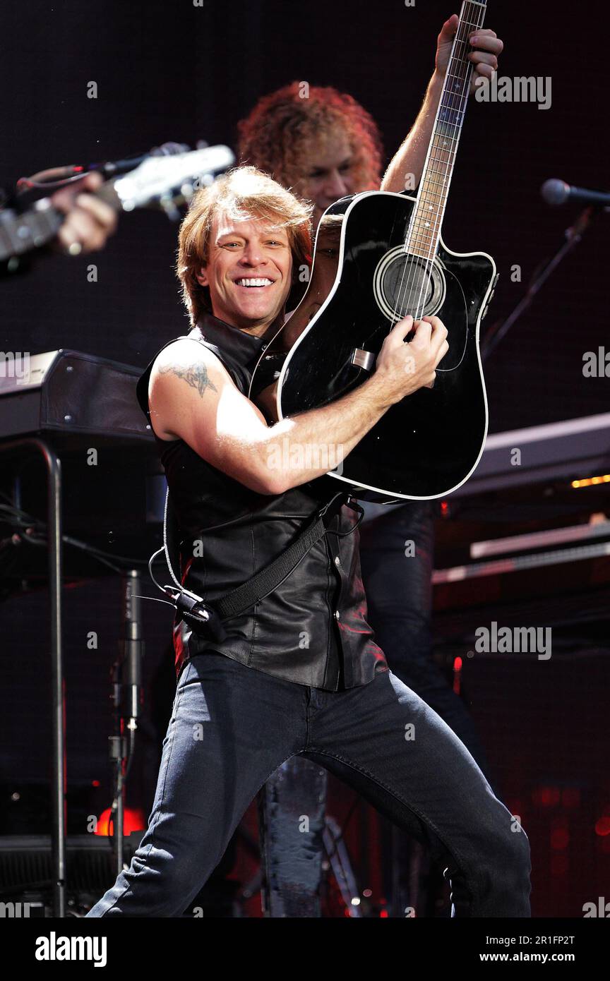 Jon Bon Jovi Bon Jovi performing live in concert on 'The Circle Tour ...