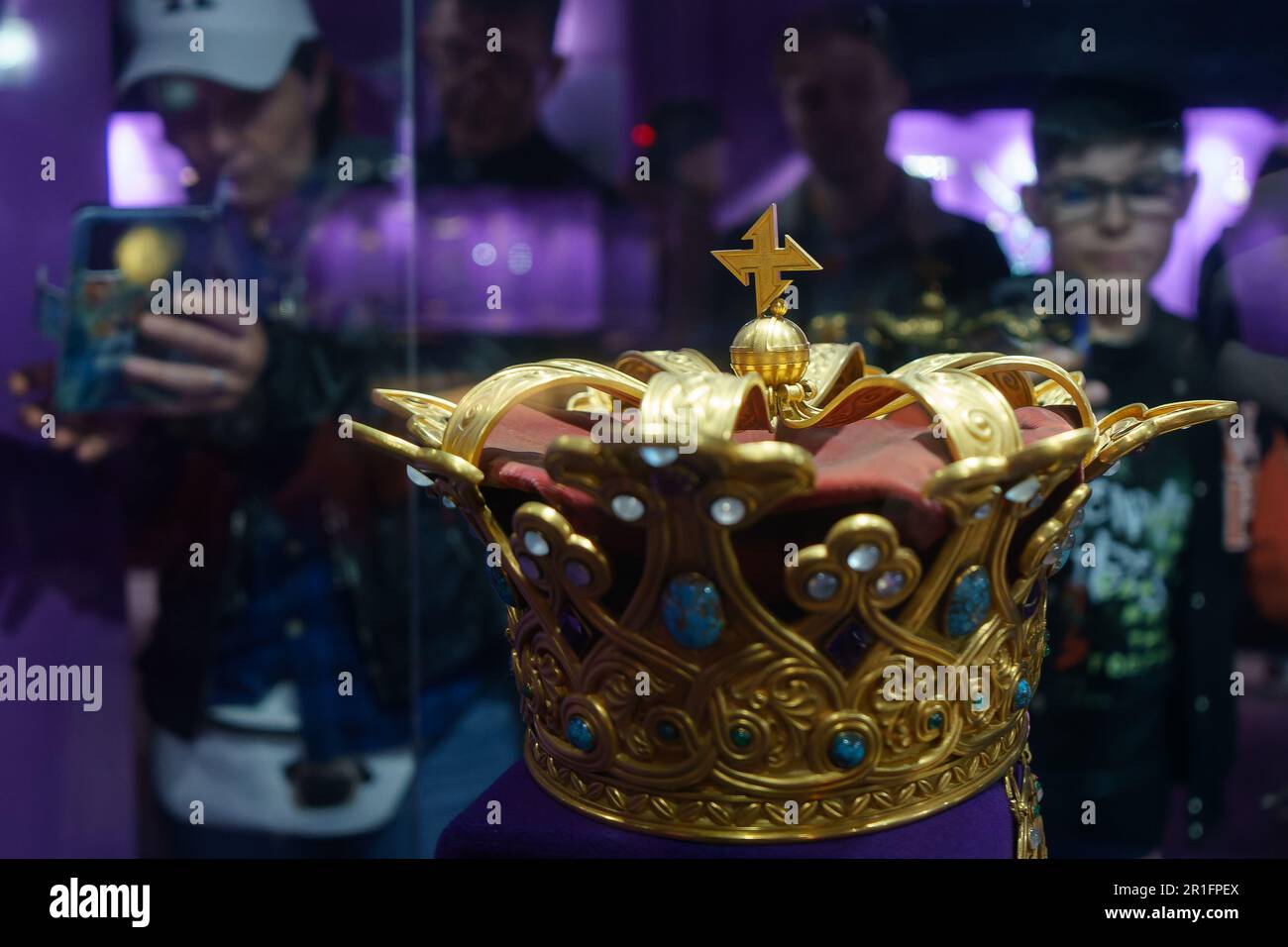 Bucharest, Romania. 13th May, 2023: The Crown of Queen Maria of Romania ...