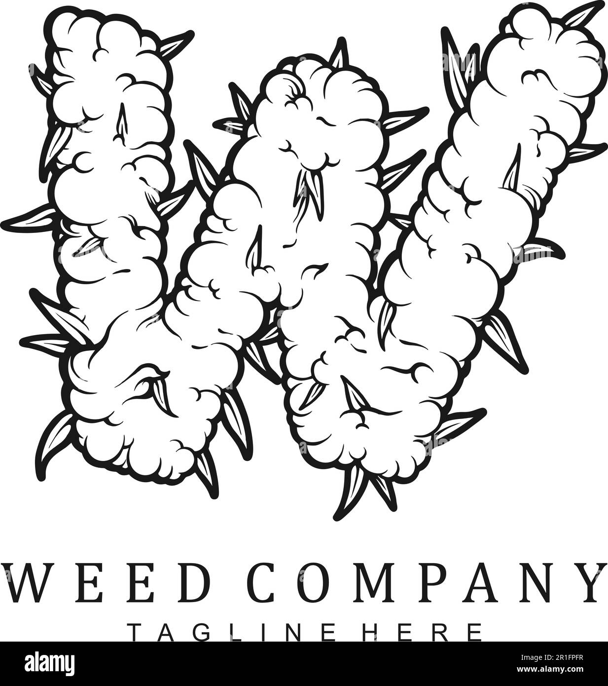 Smoke weed initial d word lettering cannabis leaf logo illustrations ...