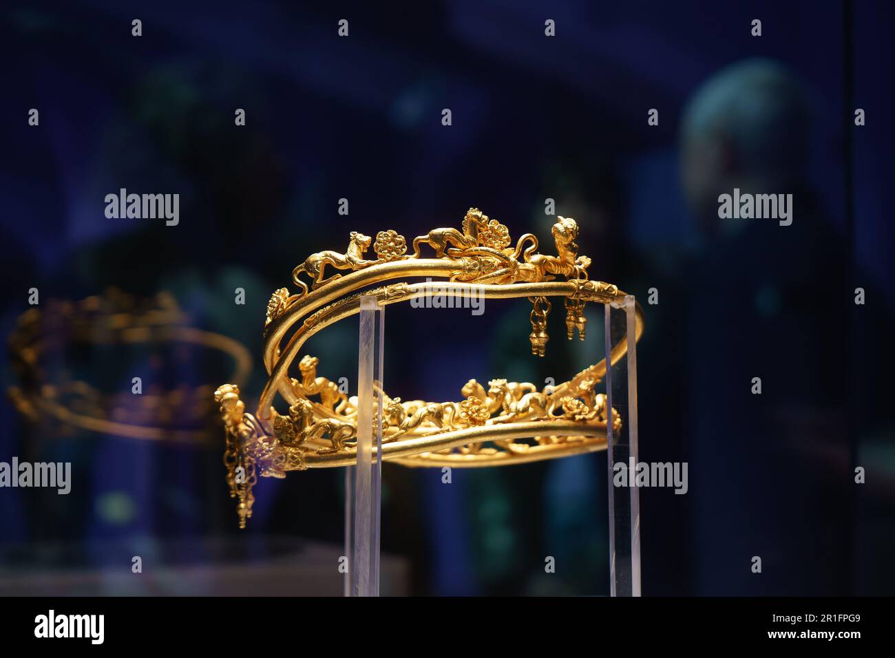 Bucharest, Romania. 13th May, 2023: The gold diadem from Sveshtari ...