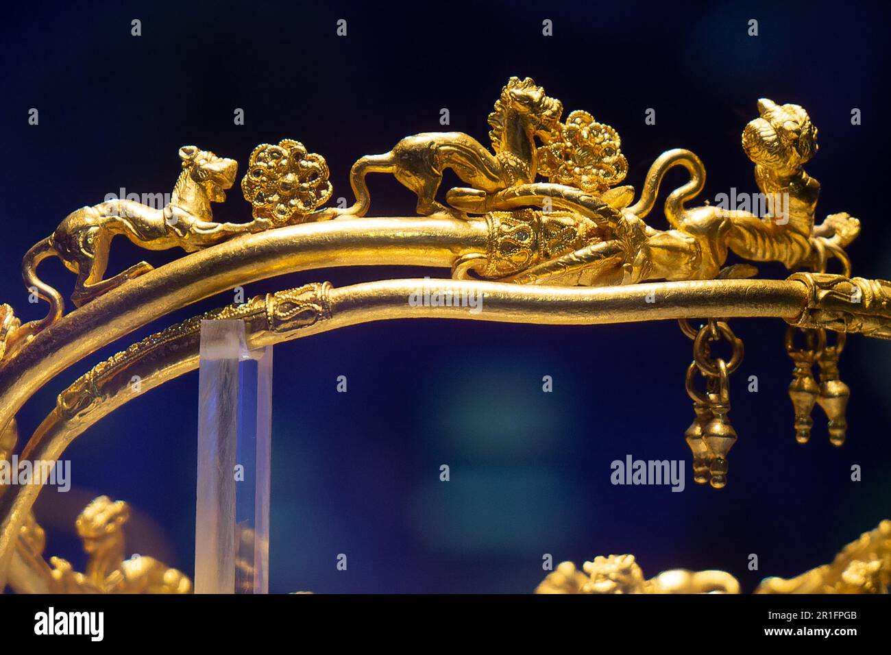 Bucharest, Romania. 13th May, 2023: The gold diadem from Sveshtari ...