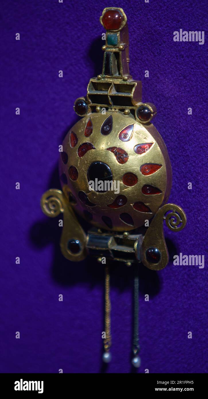 Bucharest, Romania. 13th May, 2023: The Small fibula from Pietroasele ...