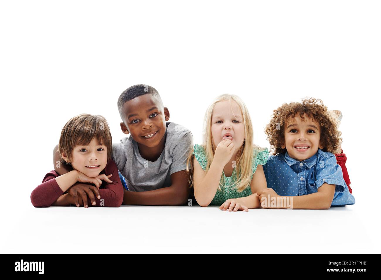 Smile, diversity and children or face on the floor together or against ...