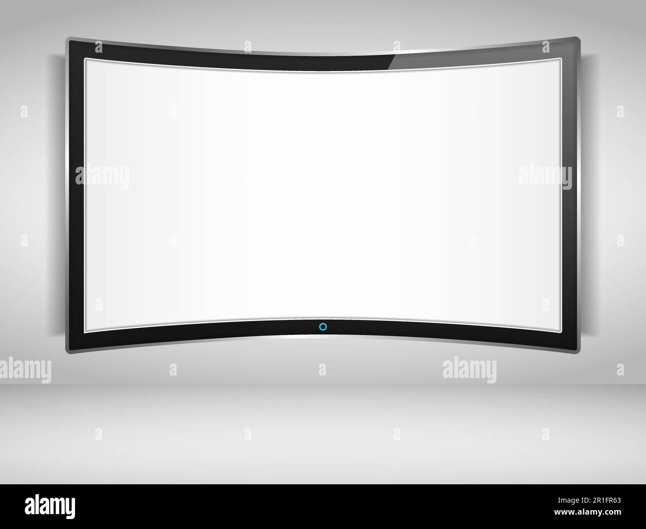 Curved TV screen on the wall, vector eps10 illustration Stock Vector ...