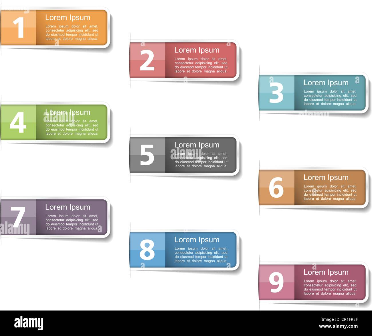 Tabs with numbers and place for your text, vector eps10 illustration ...