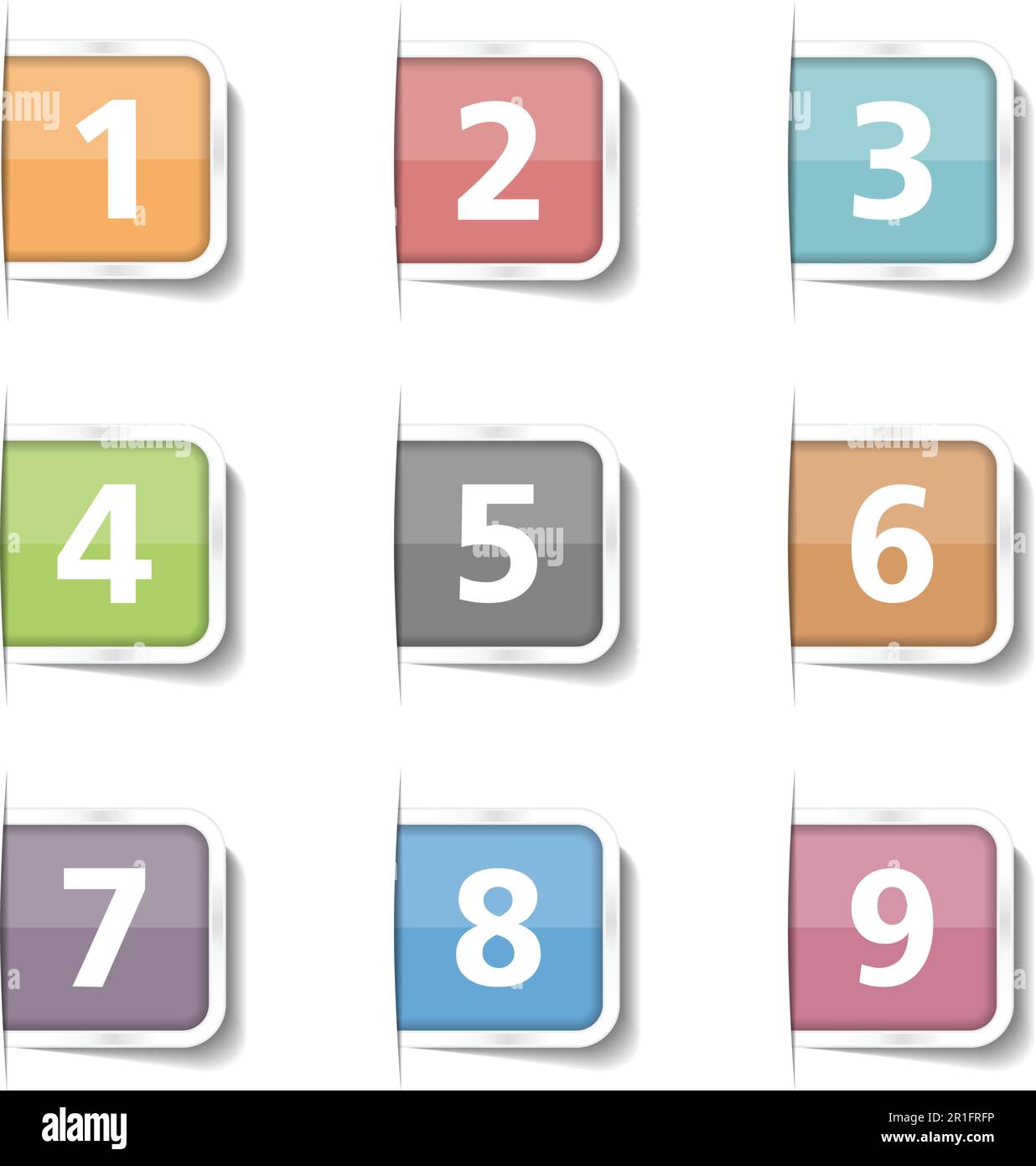 Tabs with numbers 1-9, vector eps10 illustration Stock Vector Image & Art - Alamy