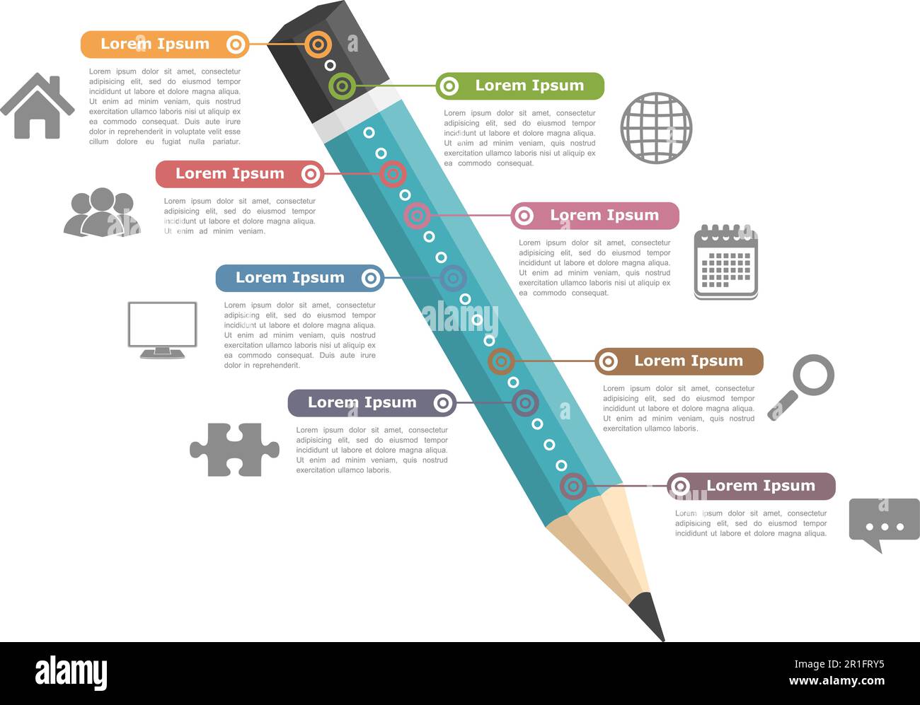 Education infographics with pencil, vector eps10 illustration Stock ...