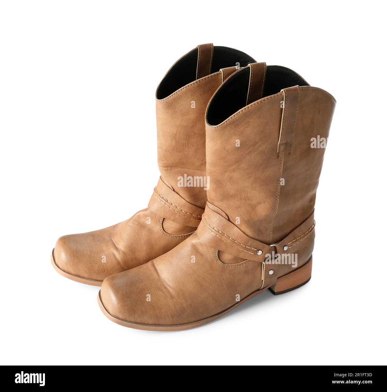 Leather cowboy boots isolated on white background Stock Photo - Alamy