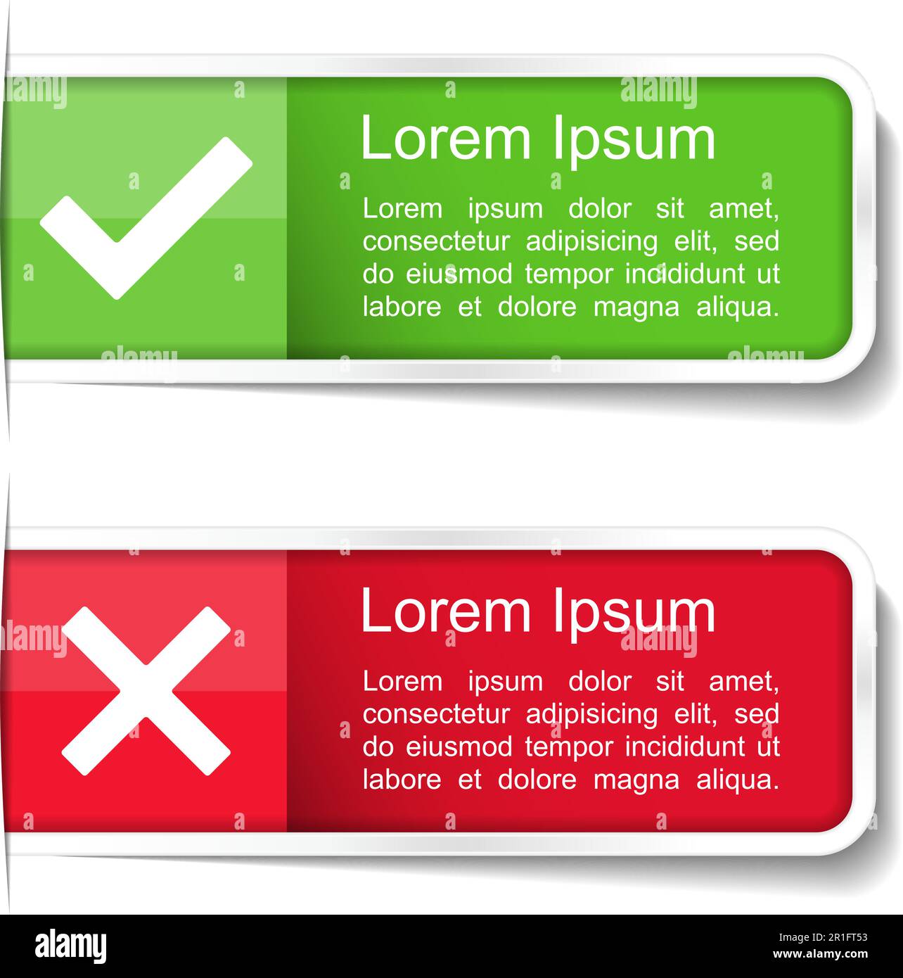 Banners with check and cross marks, vector eps10 illustration Stock ...