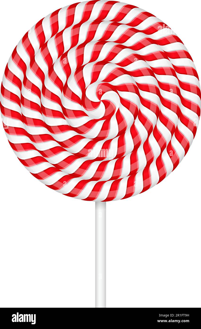 Red and white striped sweet candy, lollipop, vector eps10 illustration ...