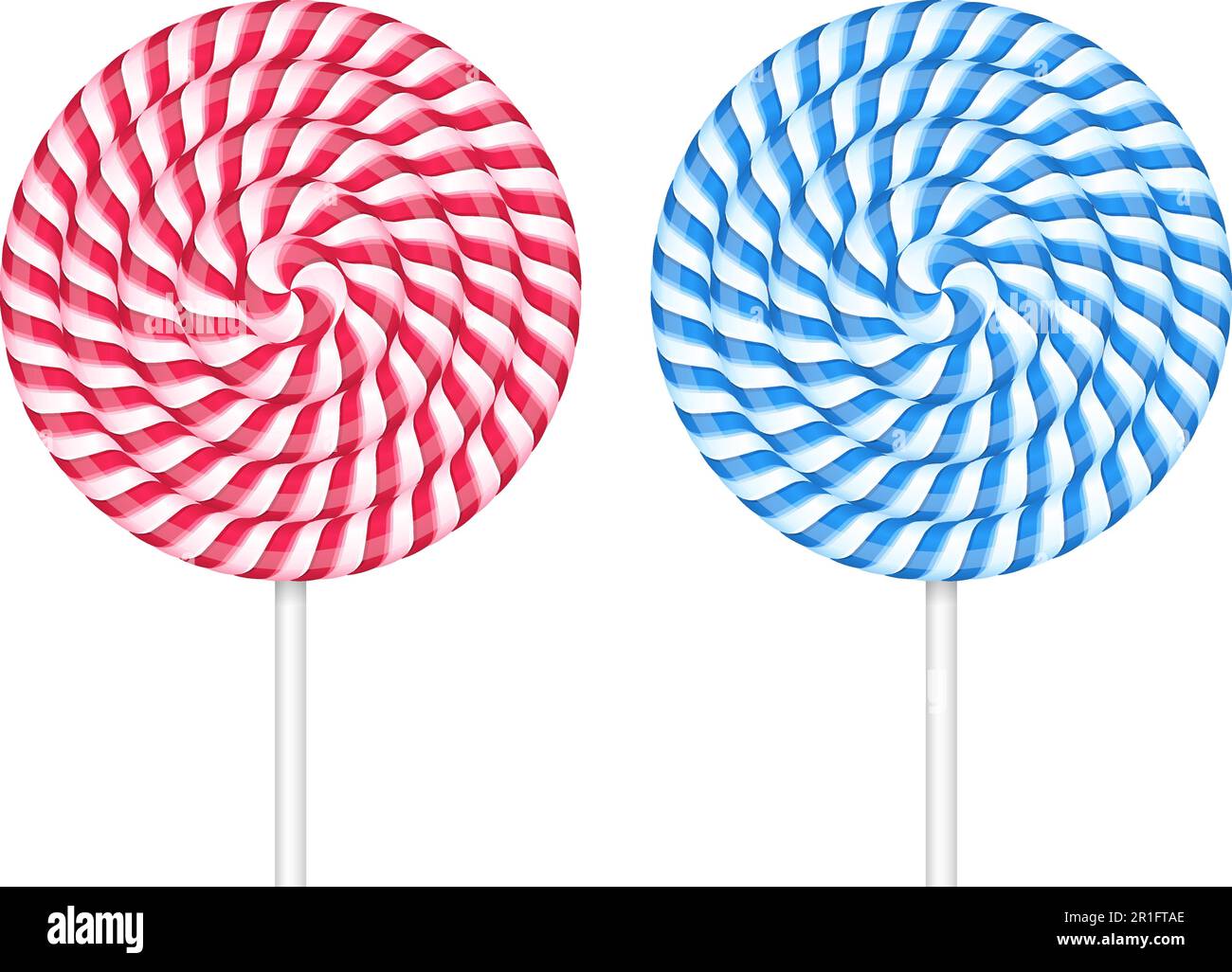 Red and blue lollipops on white backgrond, vector eps10 illustration ...