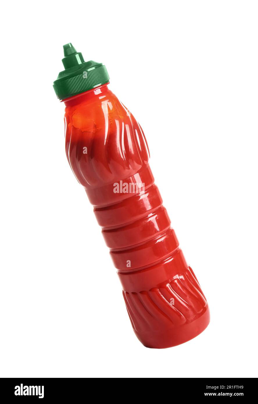 Plastic bottle of ketchup on white background Stock Photo - Alamy