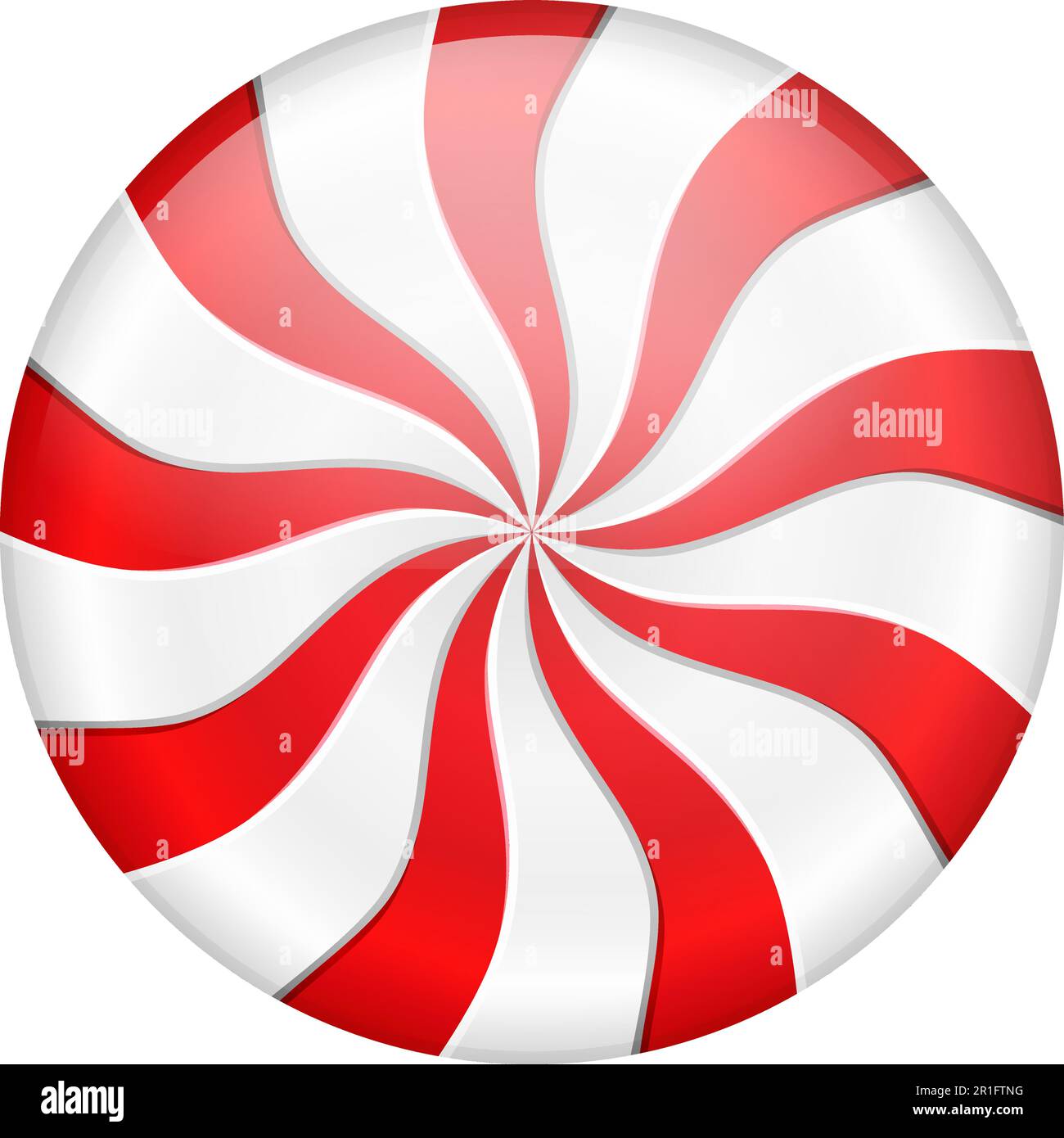 Round Peppermint Candy On White Background Vector Eps10 Illustration