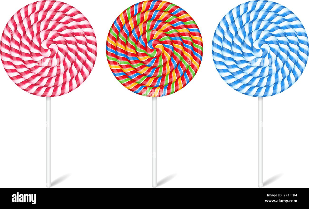Three lollipops on white background, vector eps10 illustration Stock ...