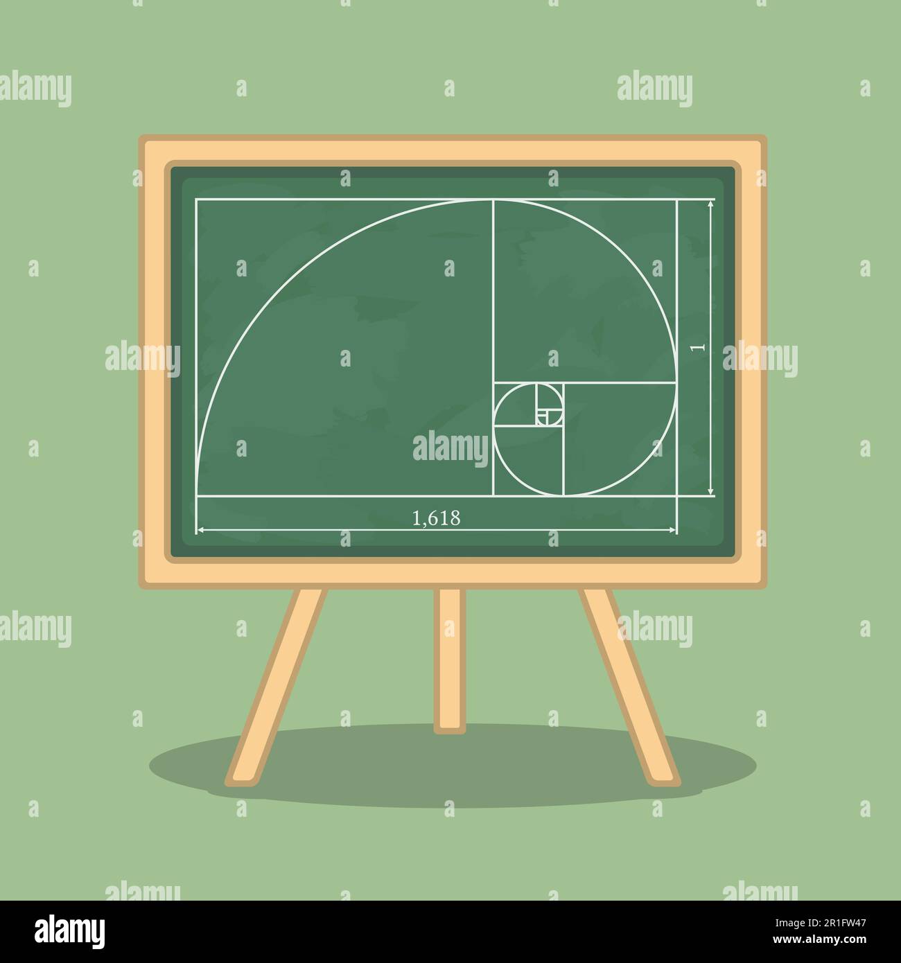 Golden ratio on blackboard, vector eps10 illustration Stock Vector ...