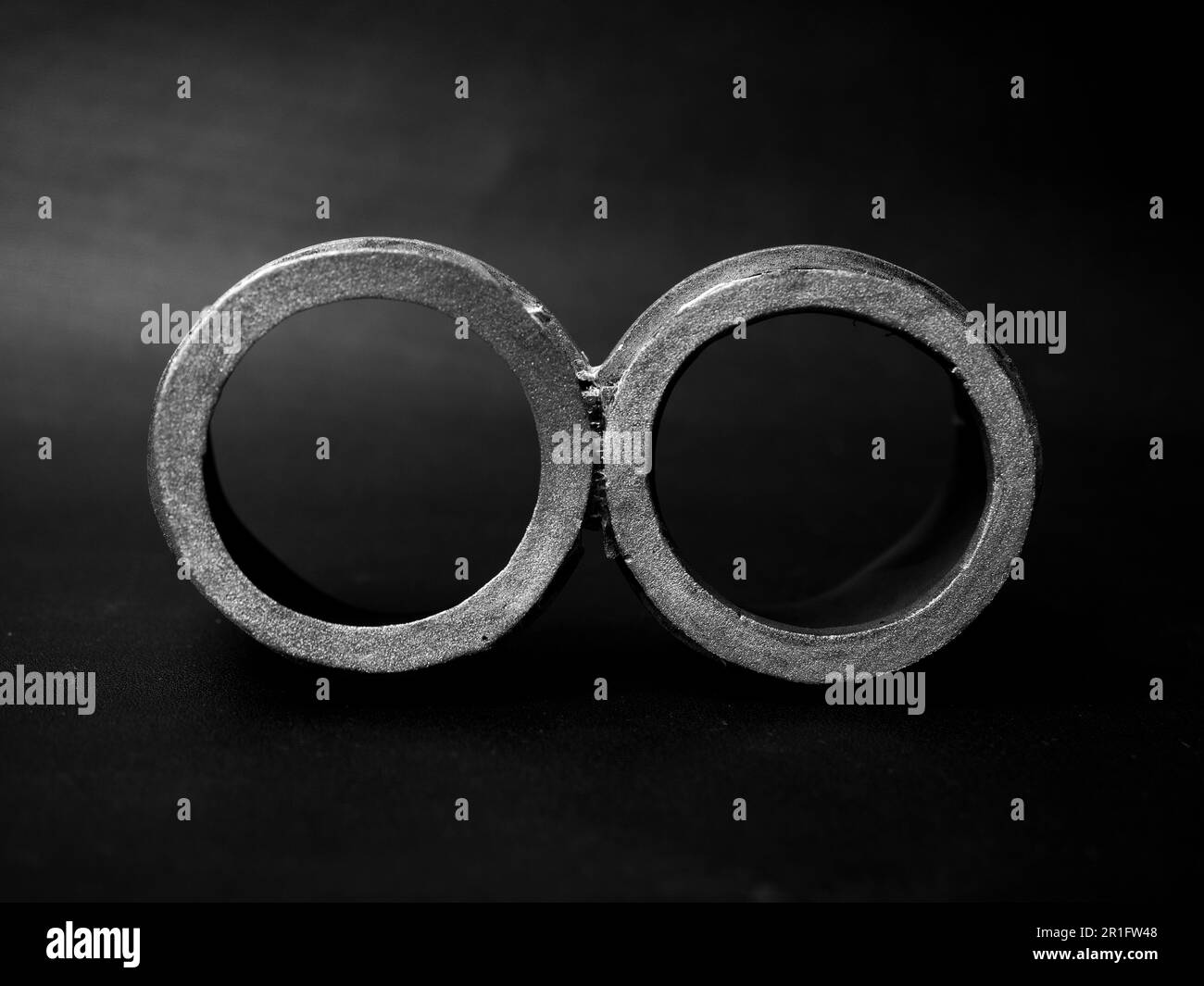 A DIY silver colored pilot style goggles for costume accecories on a ...