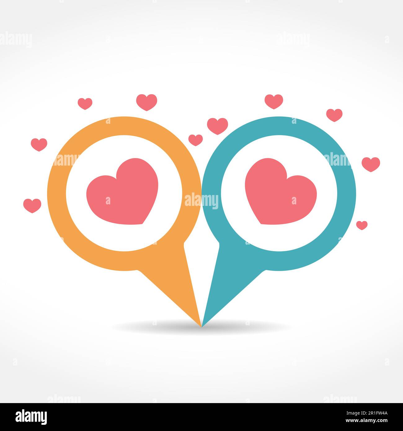 Two hearts icon, vector eps10 illustration Stock Vector Image & Art - Alamy