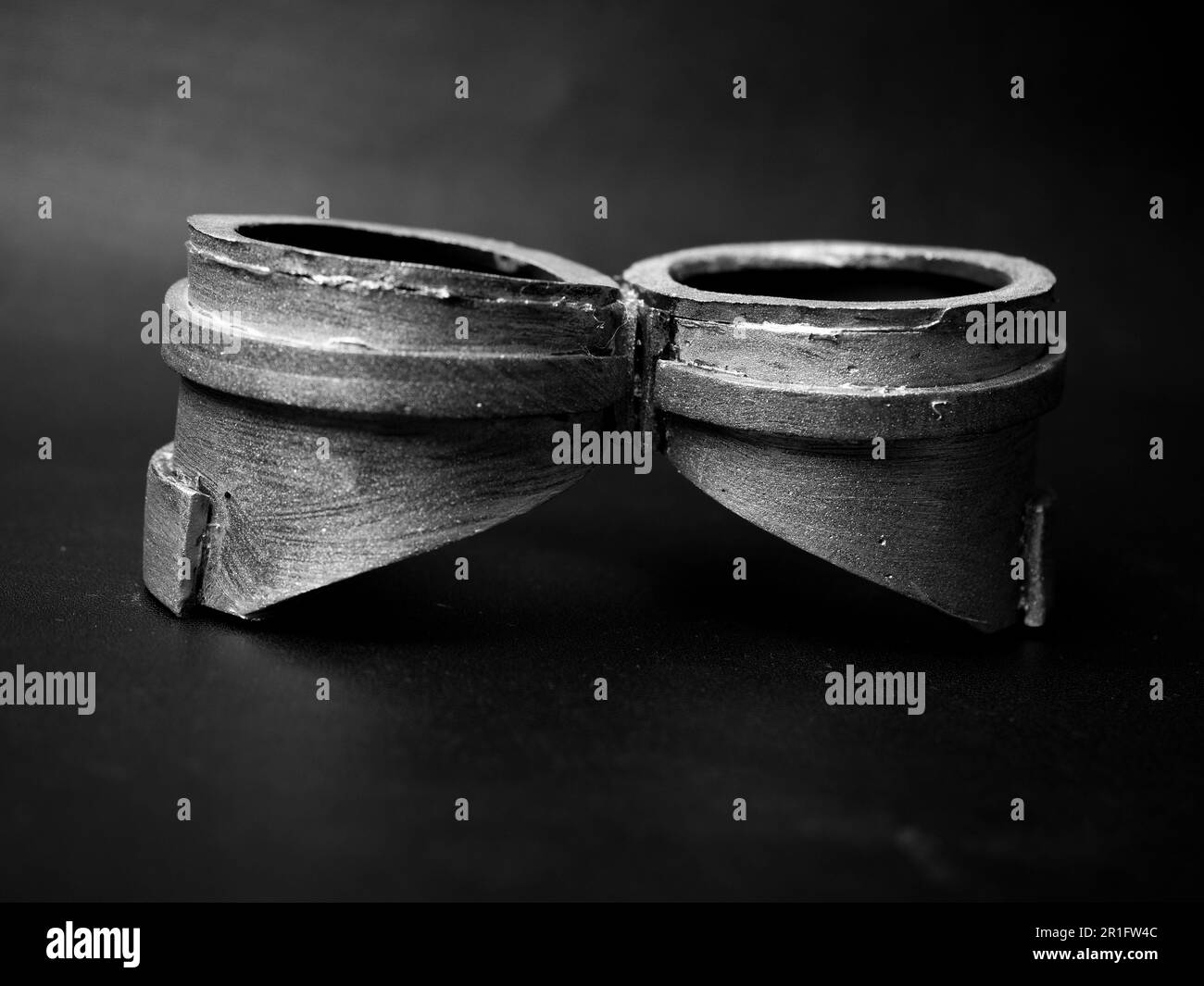 A DIY silver colored pilot style goggles for costume accecories on a ...