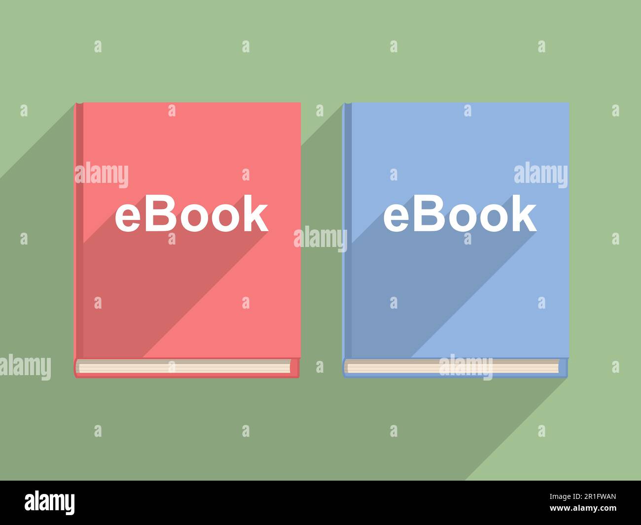 Red and blue eBooks, flat design, vector eps10 illustration Stock ...