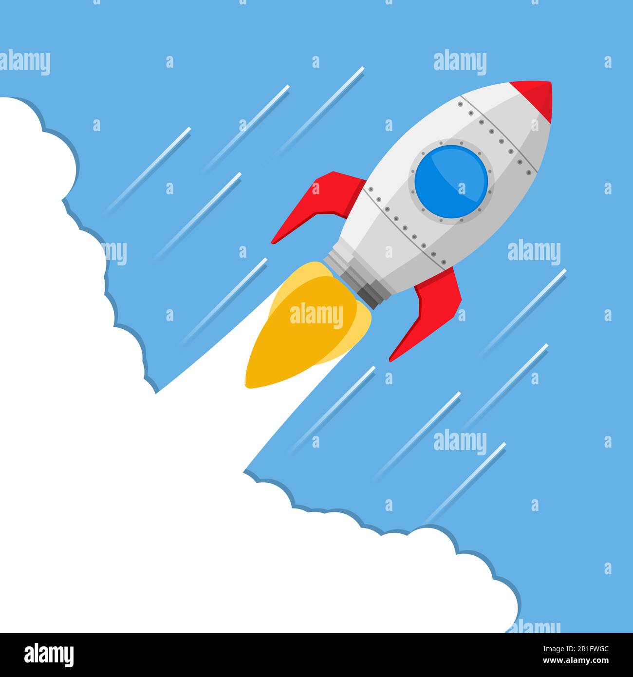 Flying rocket, vector eps10 illustration Stock Vector Image & Art - Alamy