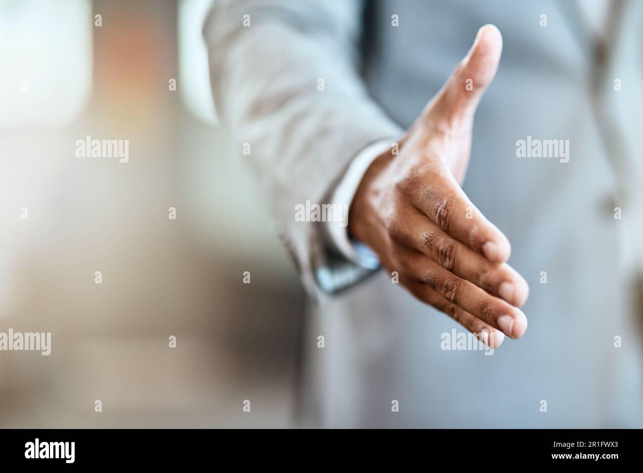 Handshake, offer and business man success, partnership agreement or ...