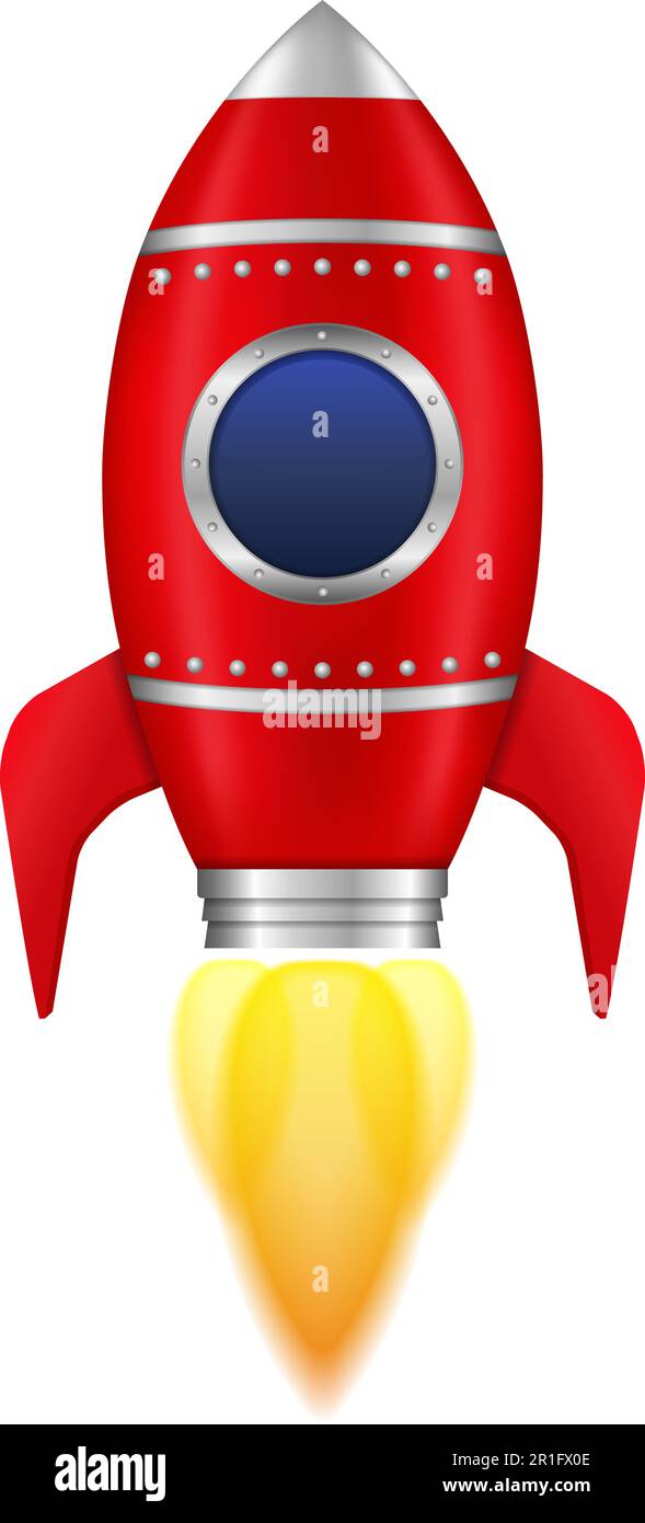 Red rocket with flame, vector eps10 illustration, gradient mesh Stock ...