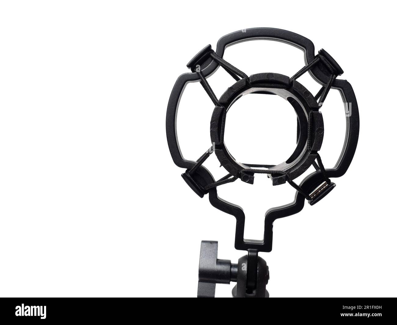 Picture of a black condenser microphone on a white isolated background ...