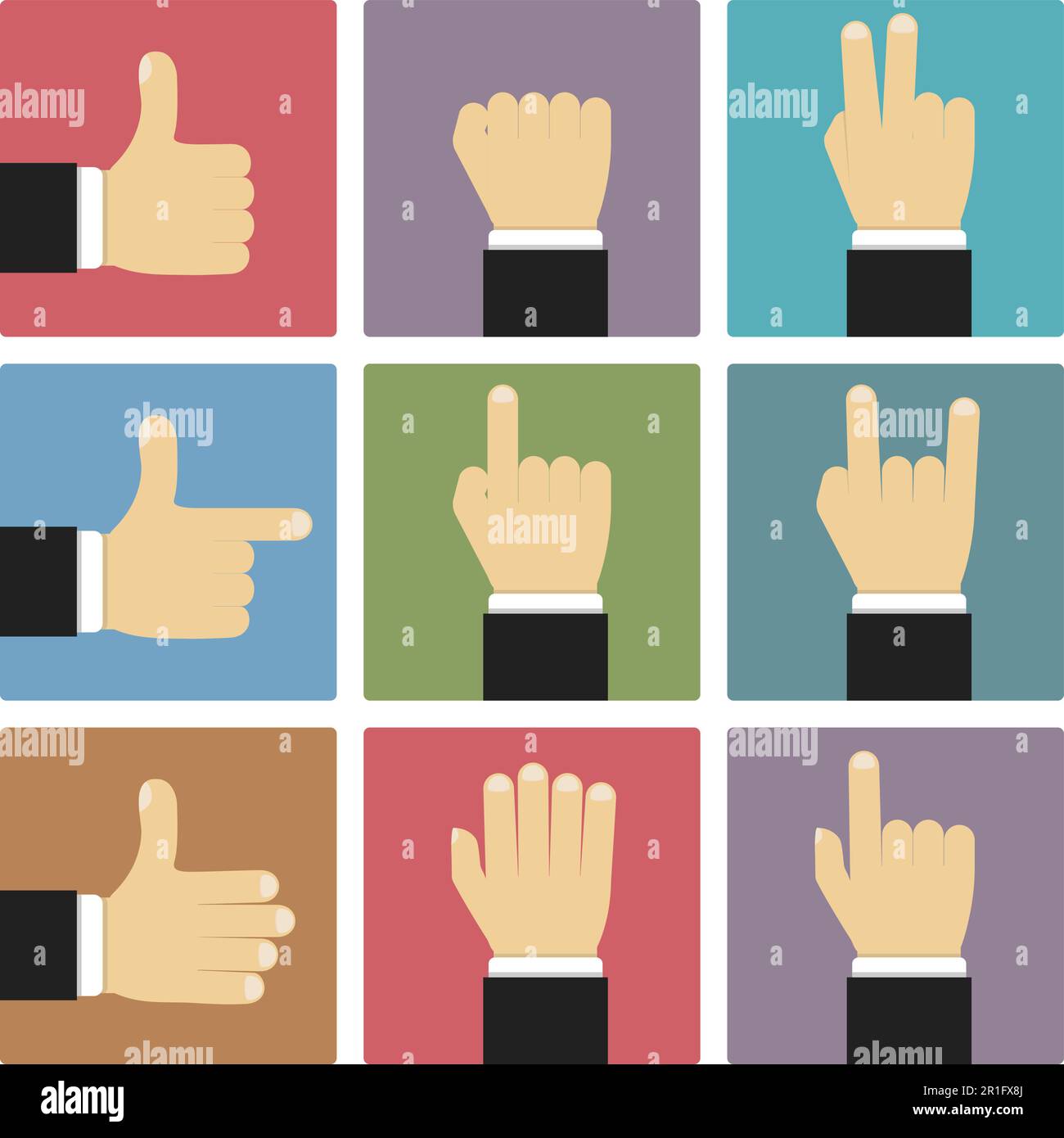 Hands showing different symbols Cut Out Stock Images & Pictures - Alamy