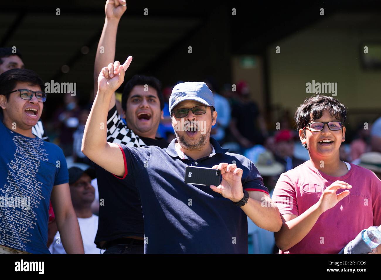 Indian fans cheering in stadium hi-res stock photography and images - Alamy