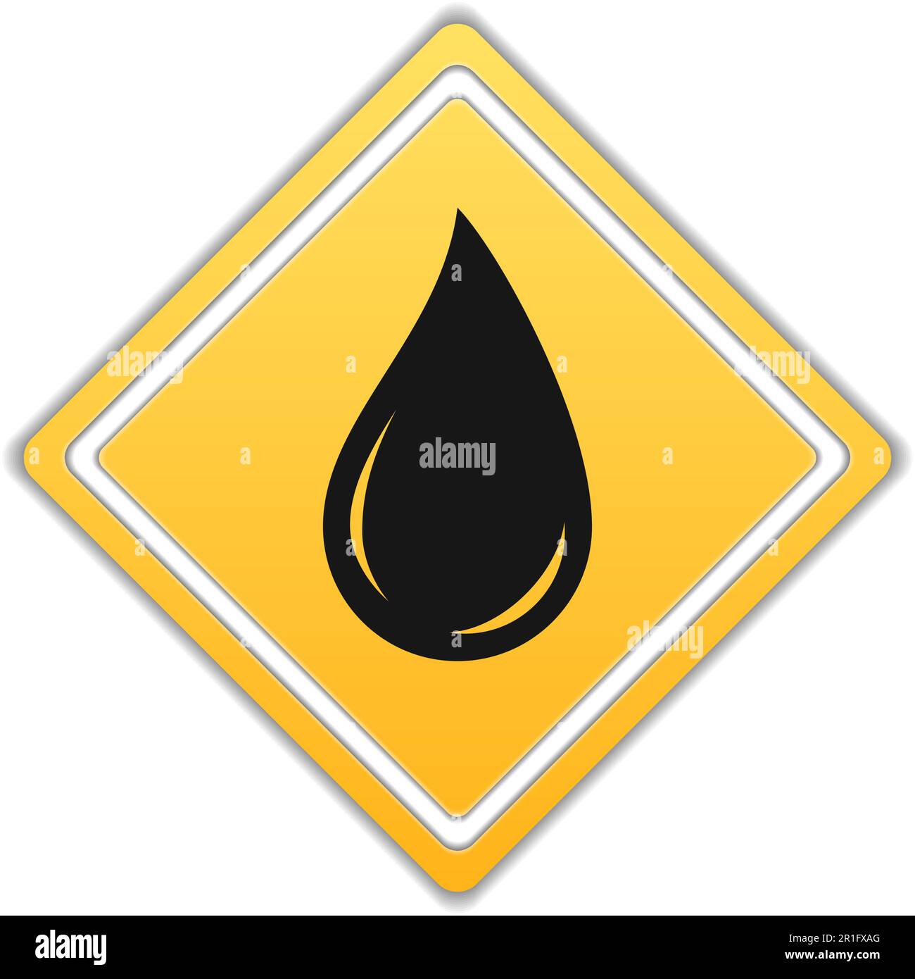 Orange sign with icon of black oil drop, vector eps10 illustration ...