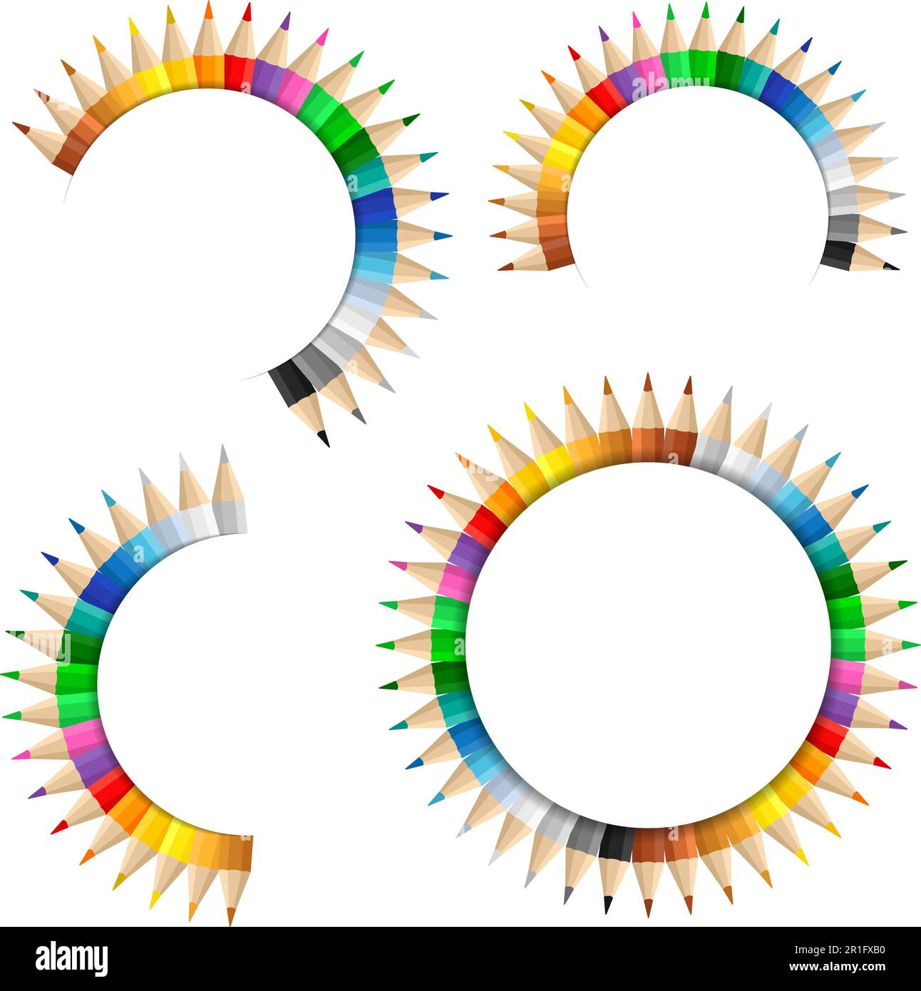 Set of banners with colored pencils, vector eps10 illustration Stock ...
