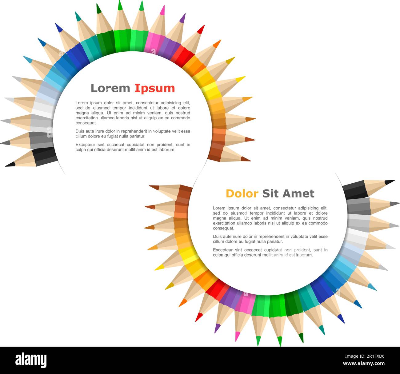 Banners with colored pencils, vector eps10 illustration Stock Vector ...