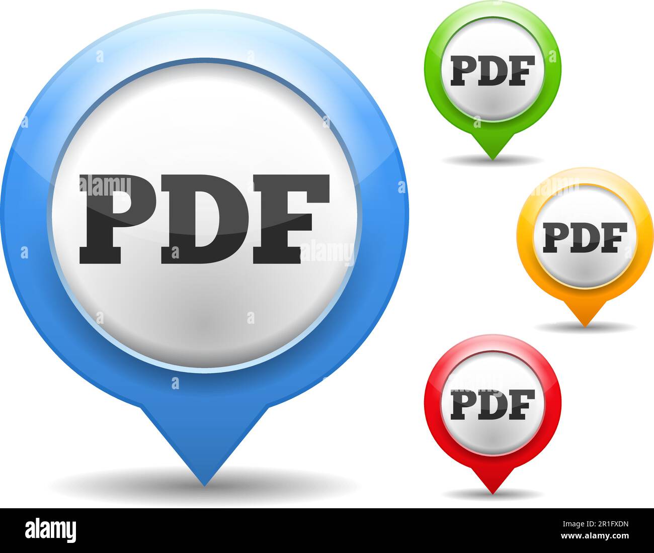 PDF file icon, four colors, vector eps10 illustration Stock Vector ...