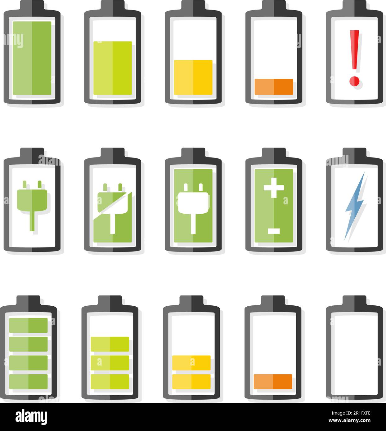 Battery icons set, vector eps10 illustration Stock Vector Image & Art - Alamy