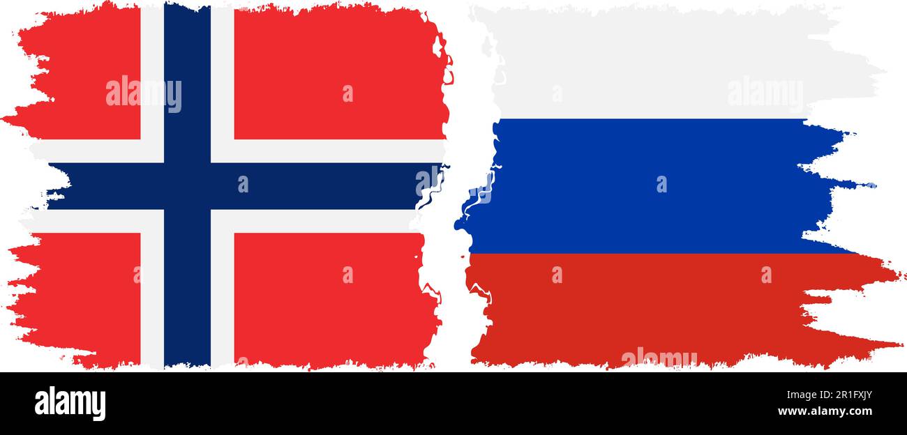 Russia and Norway grunge flags connection, vector Stock Vector Image ...