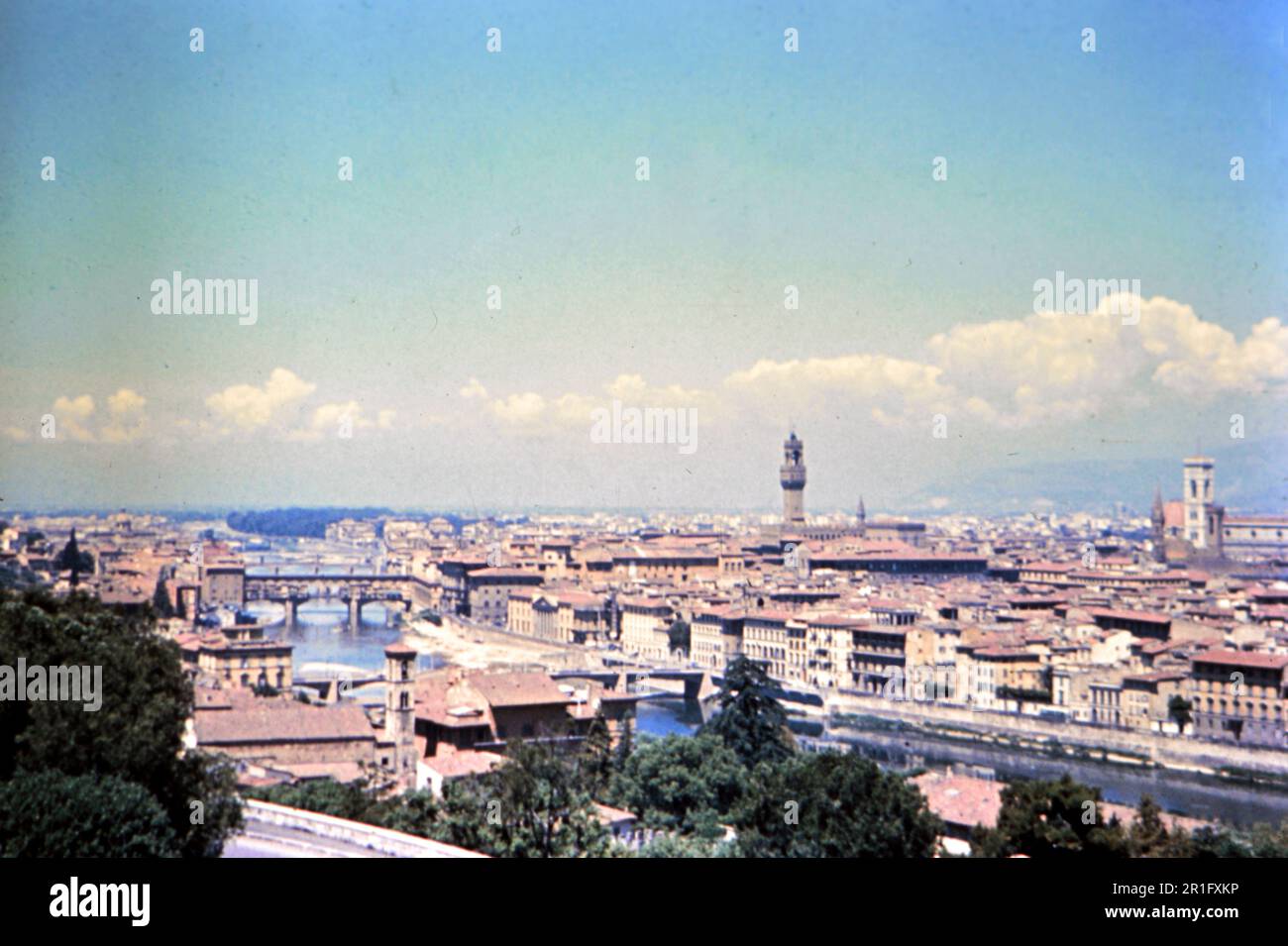 Aerial view of Florence Italy ca. late 1950s or early 1960s Stock Photo ...