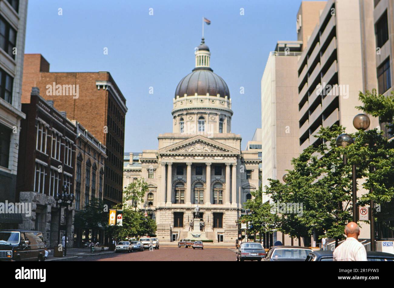 Indiana State Capitol in downtown Indianapolis Indiana ca. 1987 Stock ...