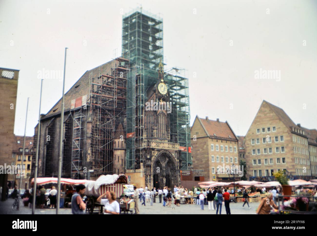 Nuremberg Cathedral, Frauenkirche at Main Market Square. Gothic church ...