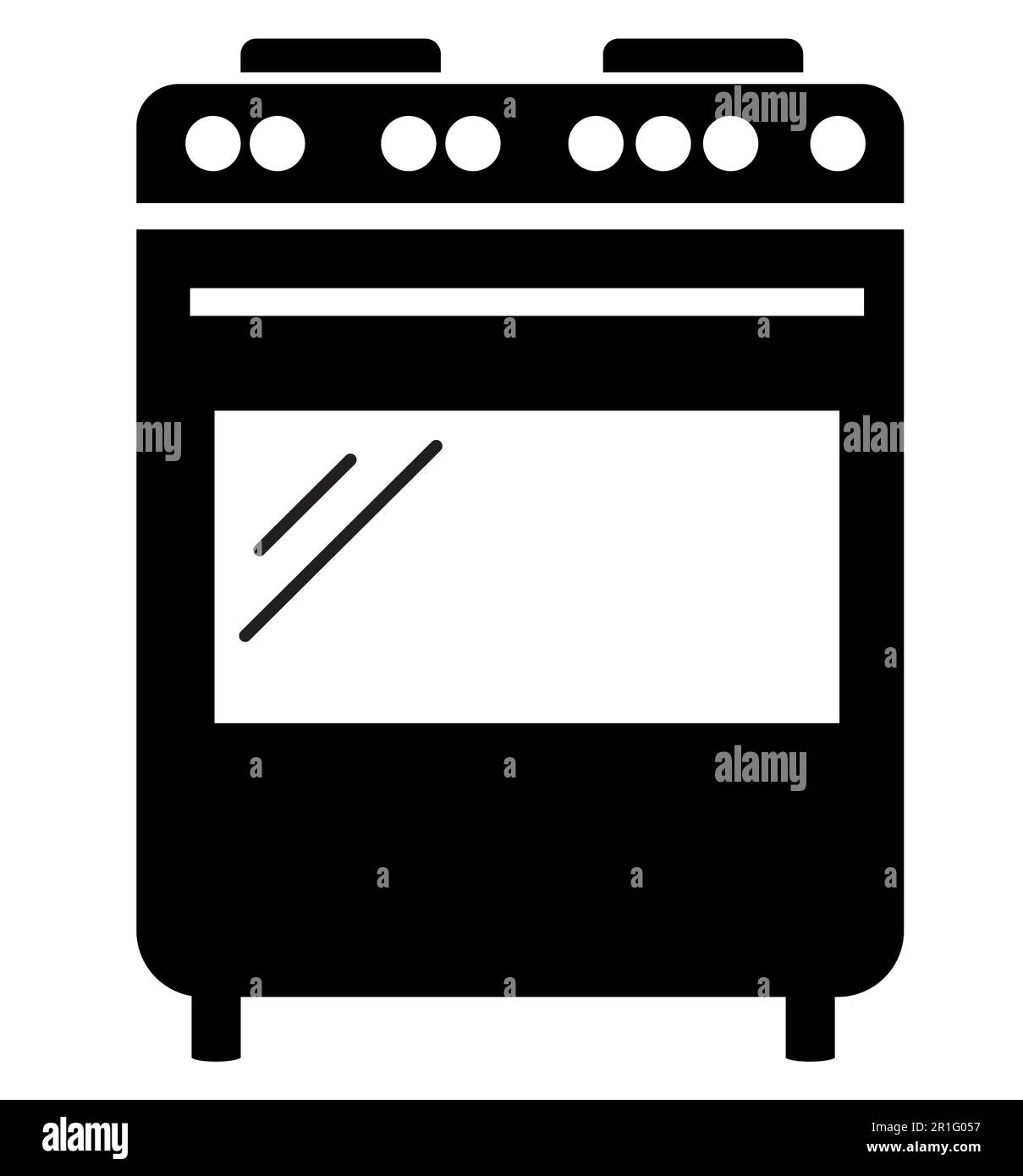 gas stove icon. kitchen appliance sign. cooker symbol. flat style Stock ...