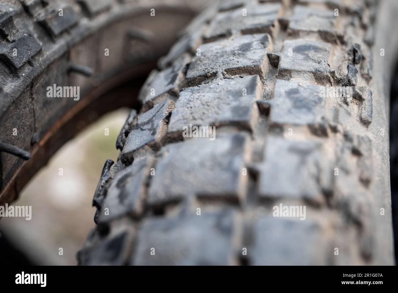 Motorcycle tire treads, worn out and trash Stock Photo - Alamy