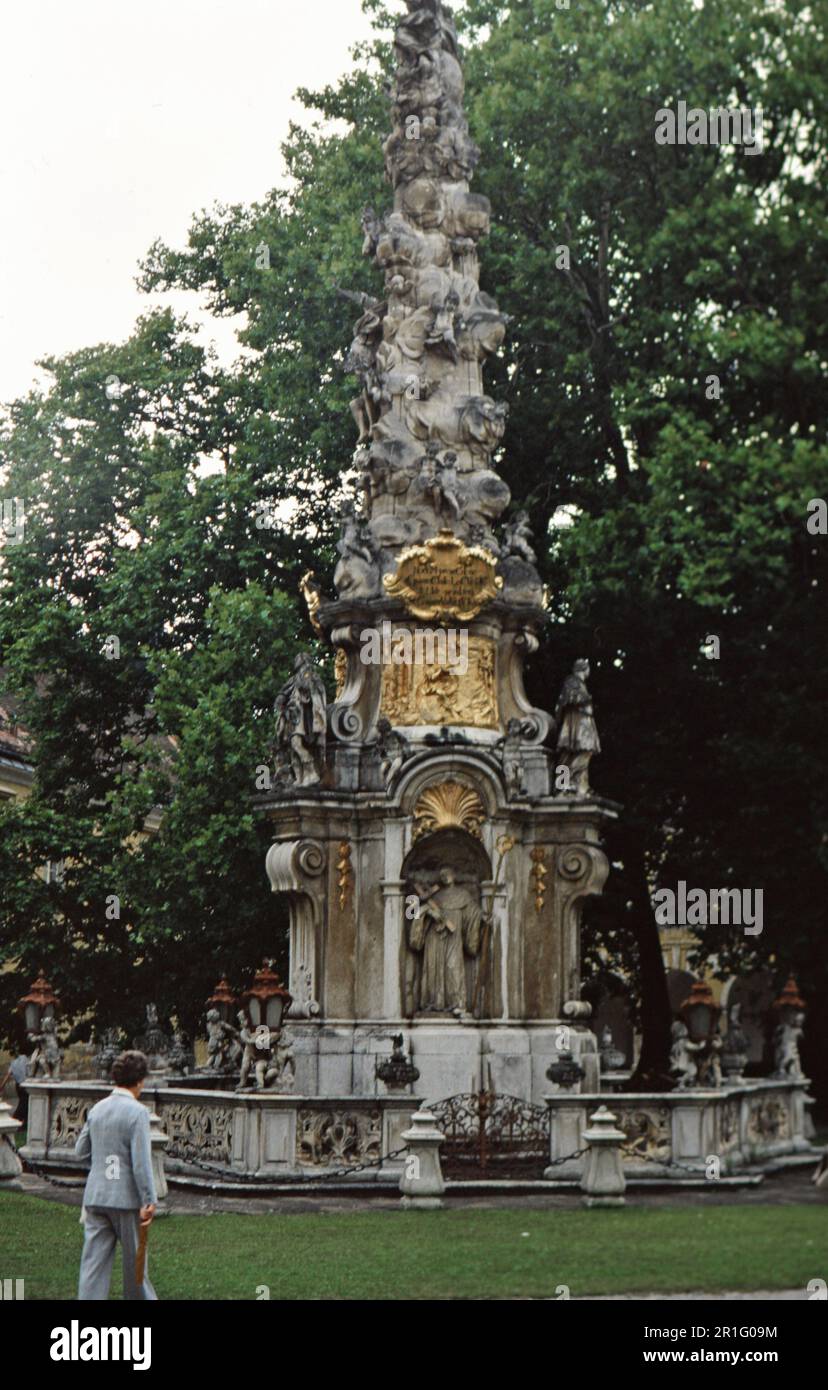 Trinity Column, Heiligenkreuz Abbey in Austria ca. 1980 Stock Photo - Alamy
