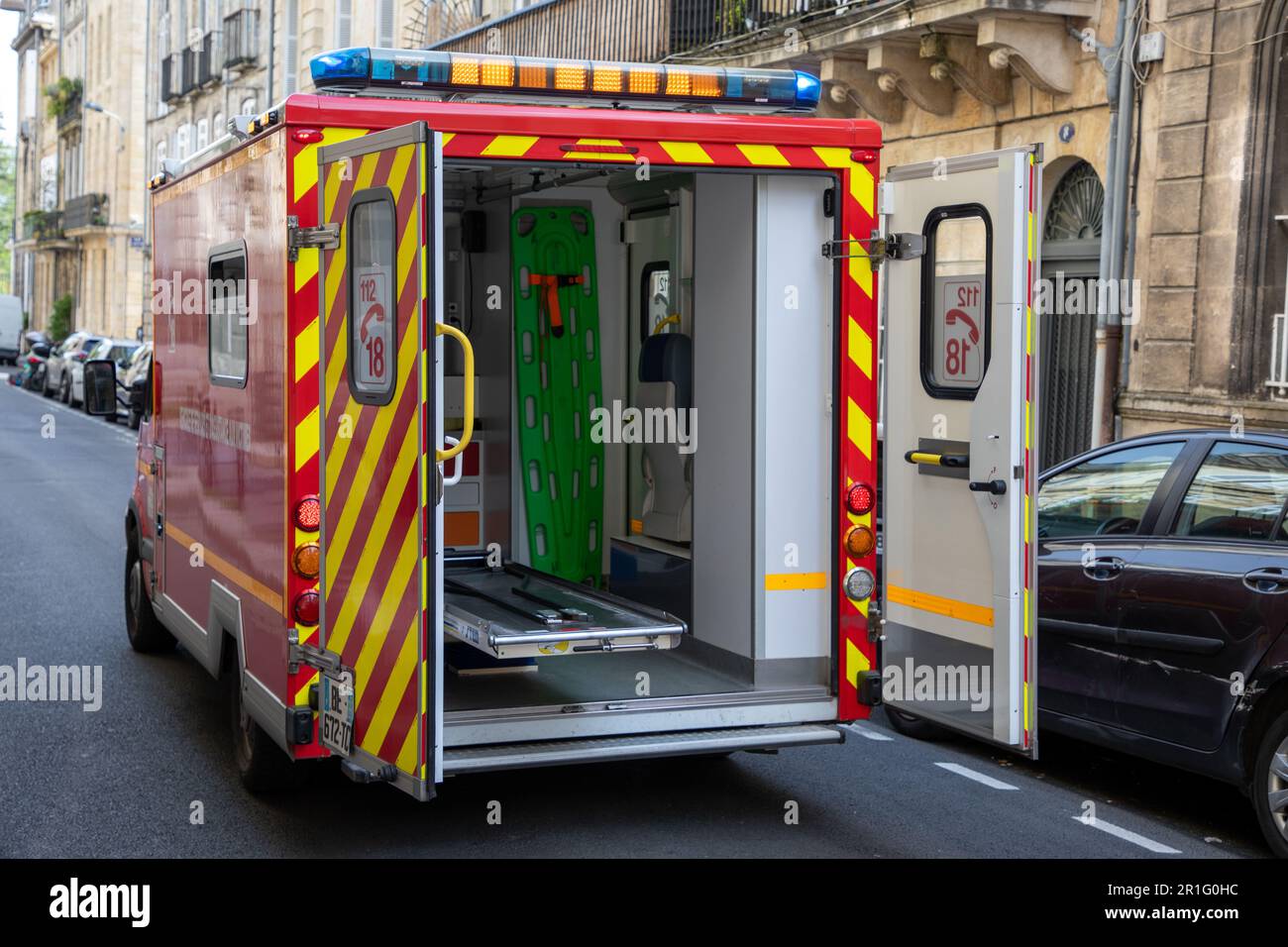 Bordeaux , Aquitaine France - 02 27 2023 : ambulance red fireman van ...