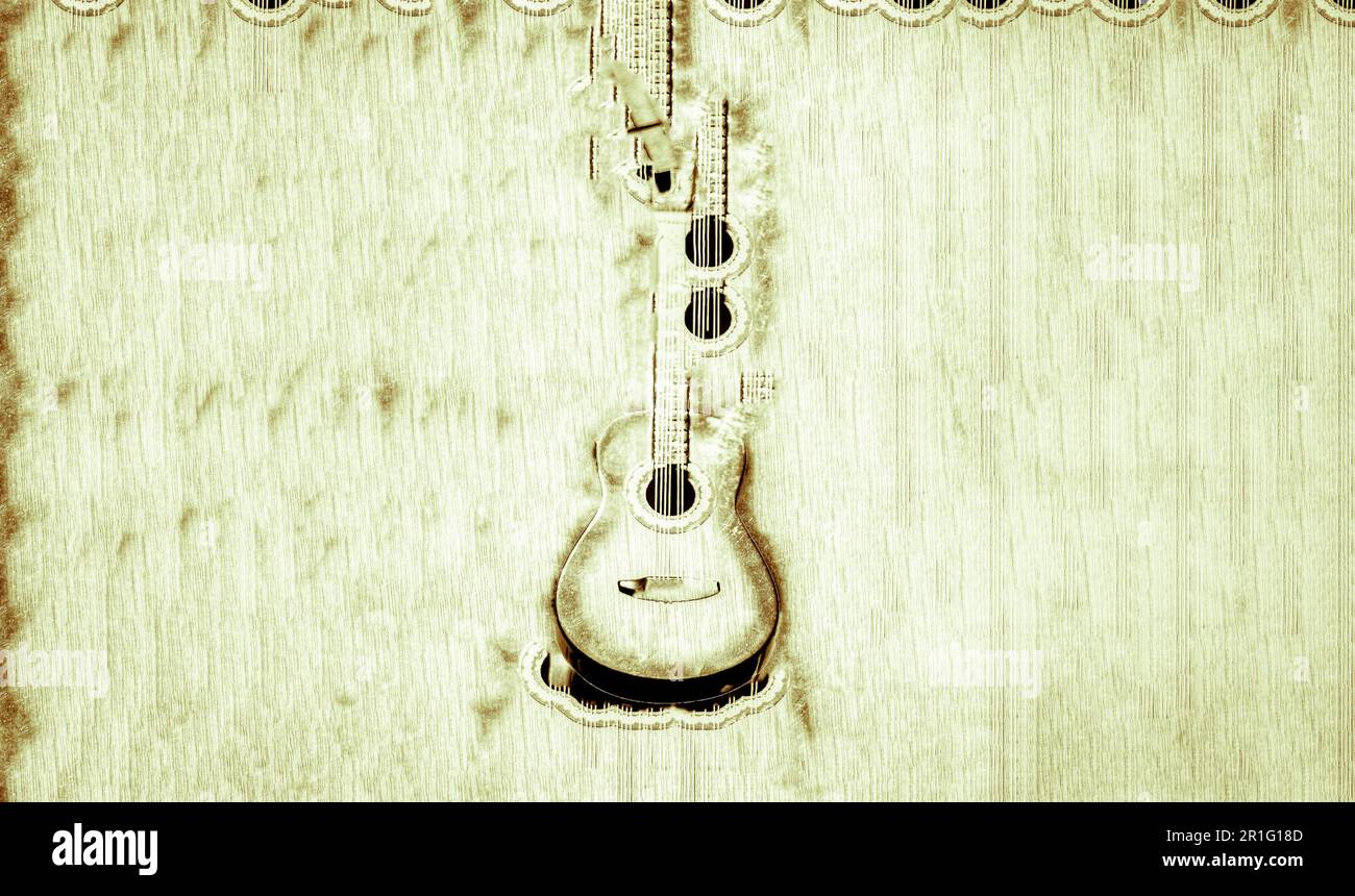 classical guitar on a beige background Stock Photo - Alamy