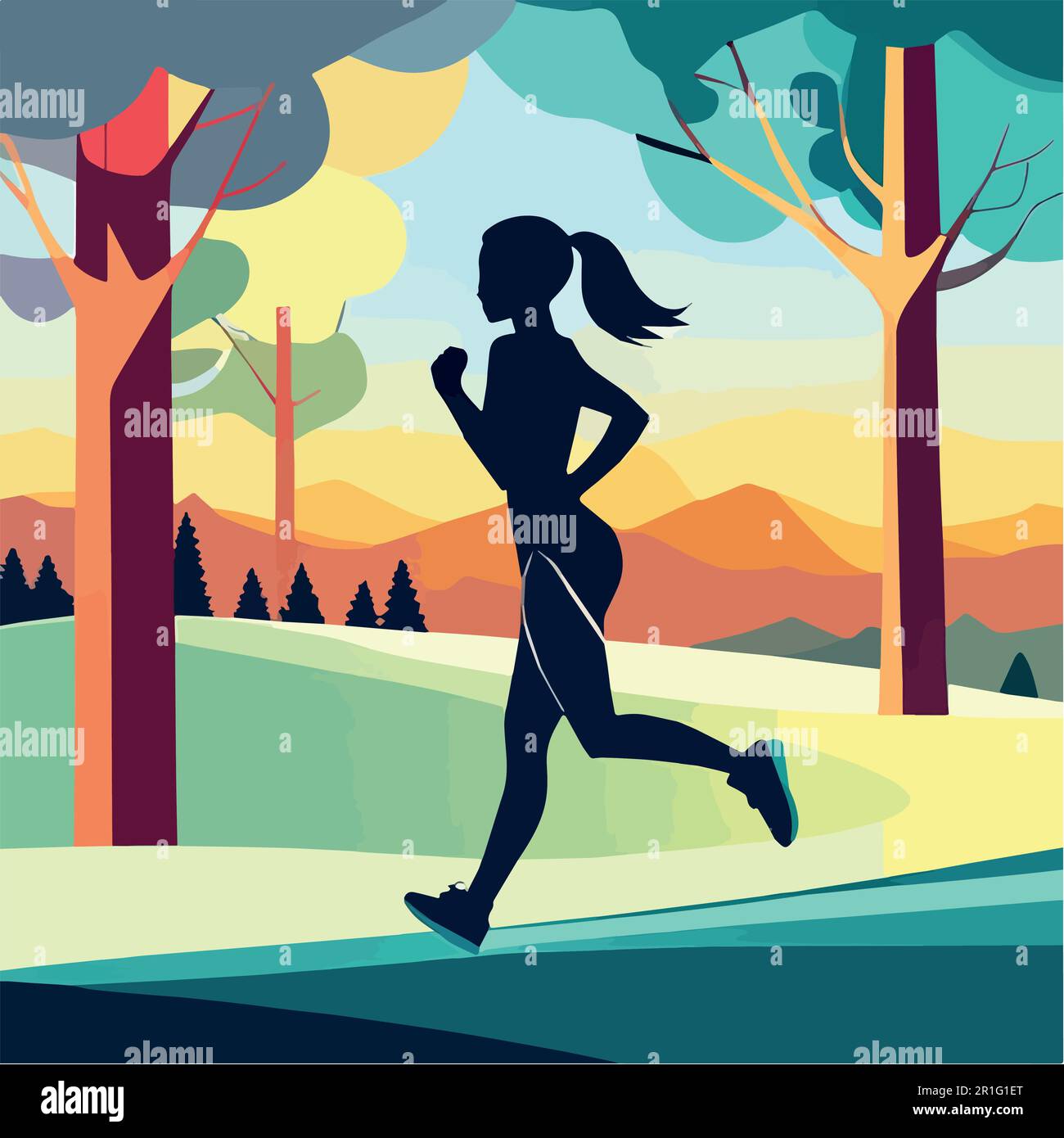 Young runners track Stock Vector Images - Alamy