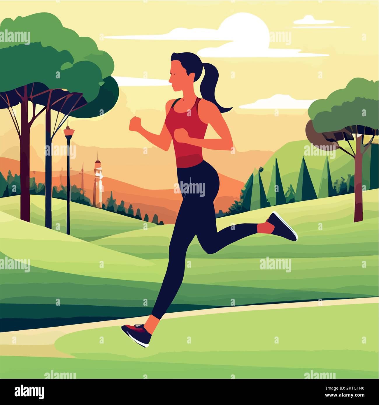 Young runners track Stock Vector Images - Alamy