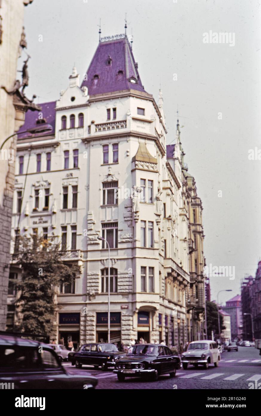 Street scene on Parizska Street in Prague Czechoslovakoa (Now Czech ...