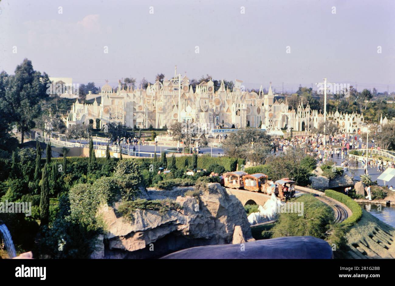 View of Disneyland, It's a Small World attraction ca. 1966 Stock Photo ...