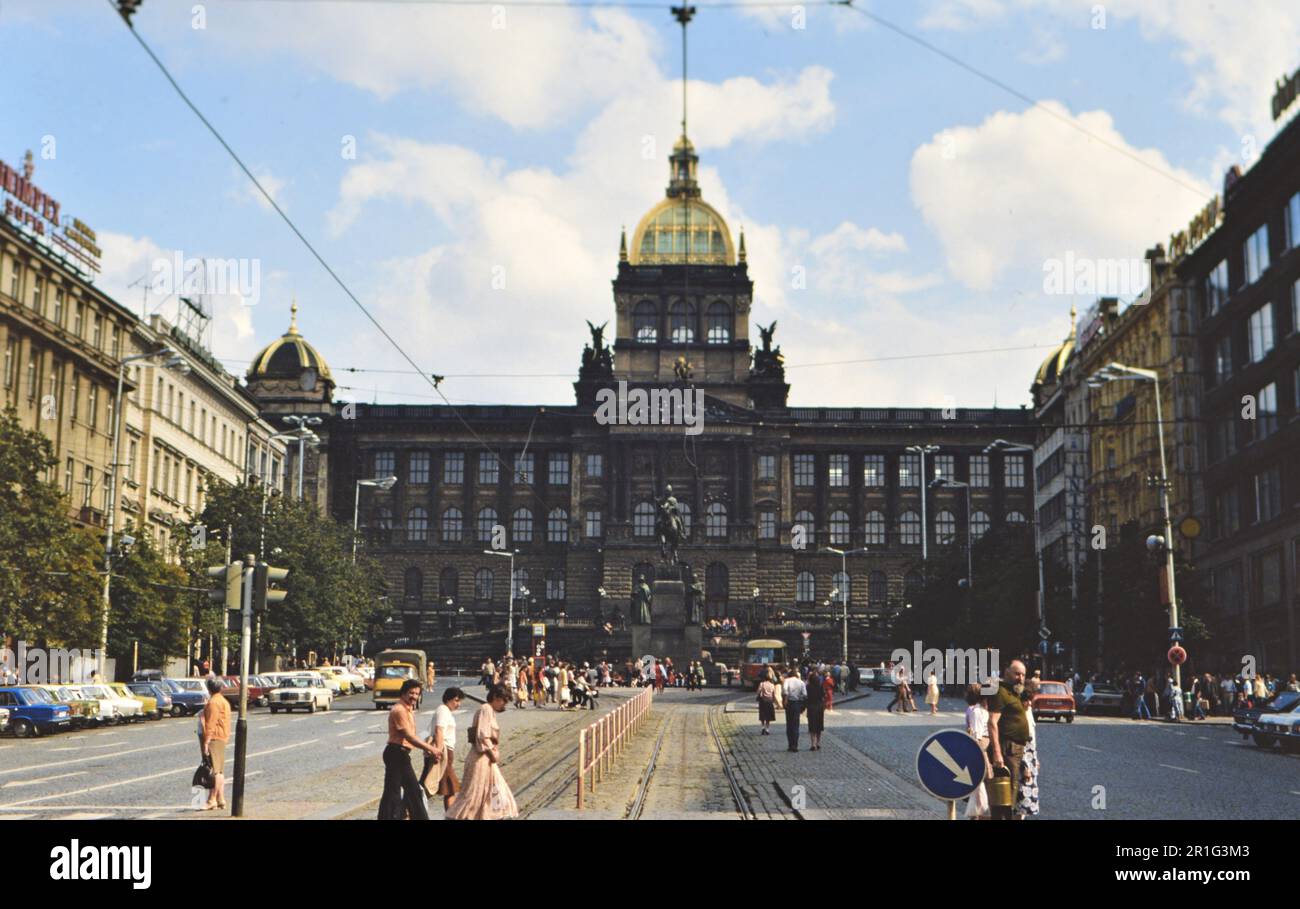 Czech National Museum in Prague, Wenceslas Square ca. 1980 Stock Photo ...
