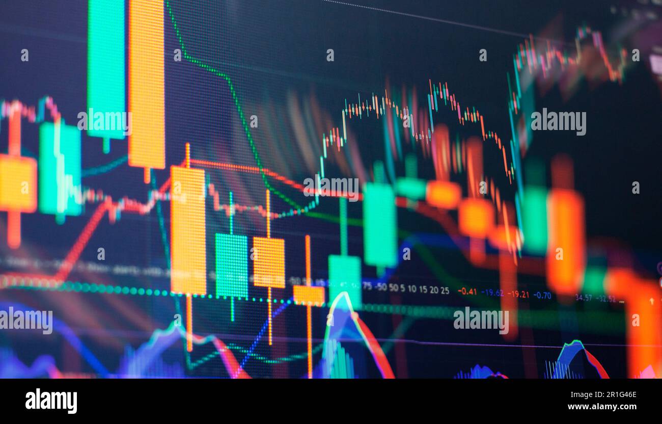 Stock trading, crypto currency background. Market Analyze. Bar graphs ...